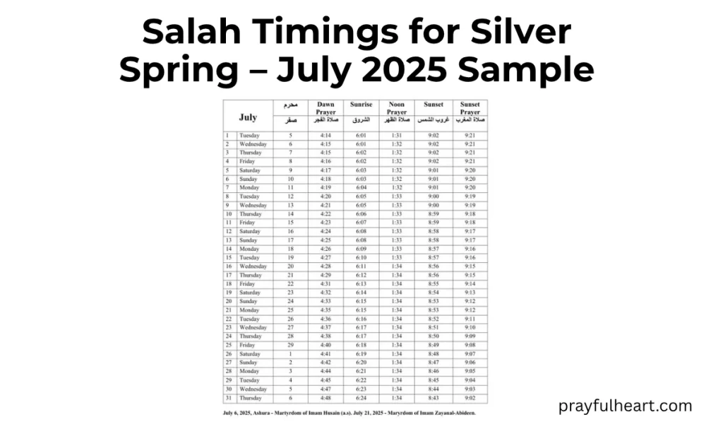 Prayer Times Silver Spring: Guide to Accurate Salah Timings
